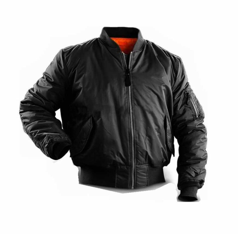 Blouson Aviateur MA-1 Bombers US Noir Reversible Orange - Capachat.com