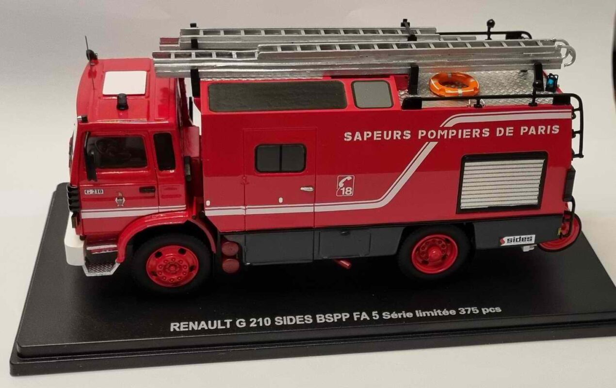 RENAULT G210 Fourgon d'Appui FA 5 SIDES BSPP Brigade De Sapeurs-Pompiers de Paris 1/43 Edition ...